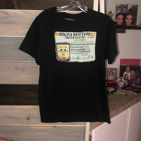 Nickelodeon | Tops | Spongebob Driver License Tshirt Medium | Poshmark